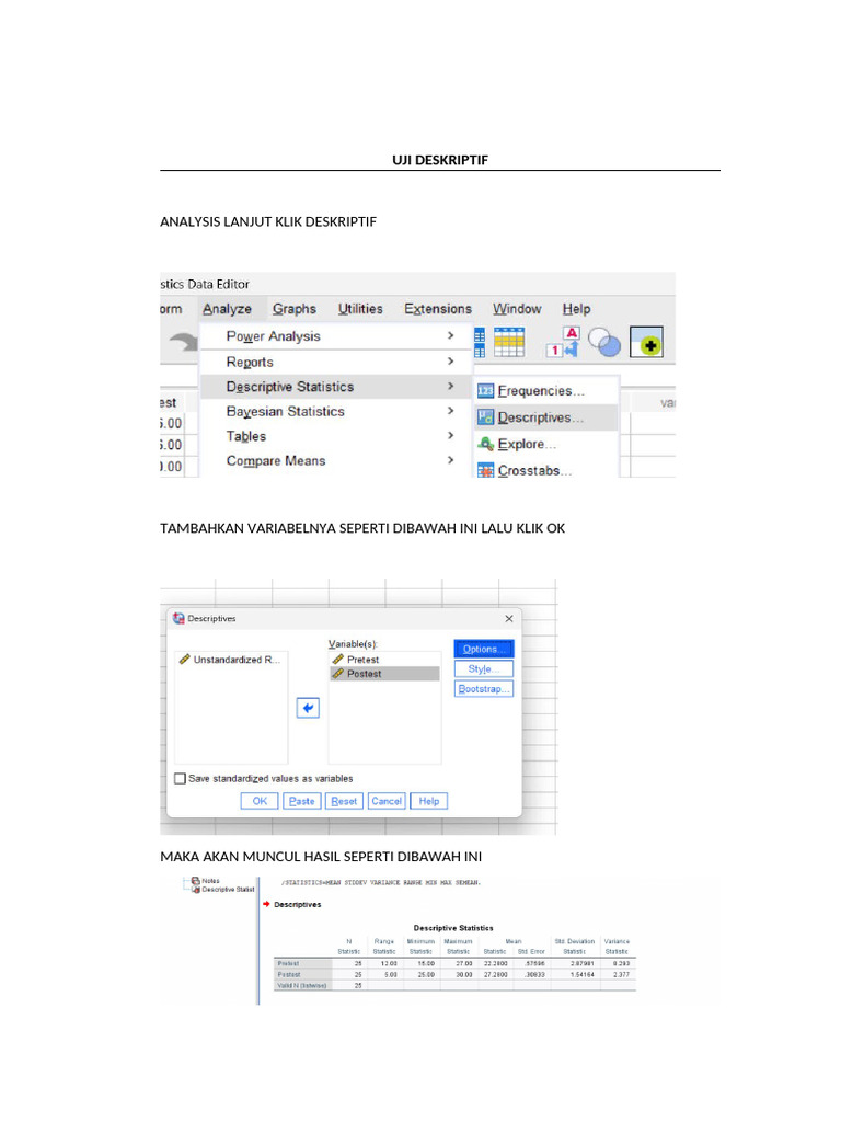 Langkah-Langkah Uji SPSS 27 | PDF