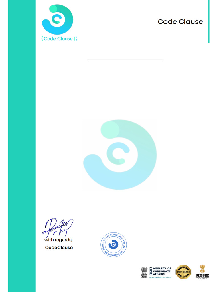 Codeclause Internship Completion Certificate | PDF