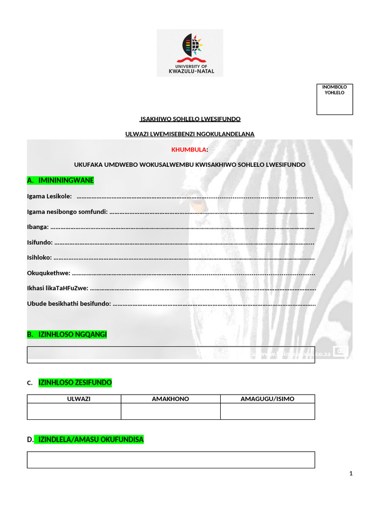 Lesson Plan (Isizulu) | PDF