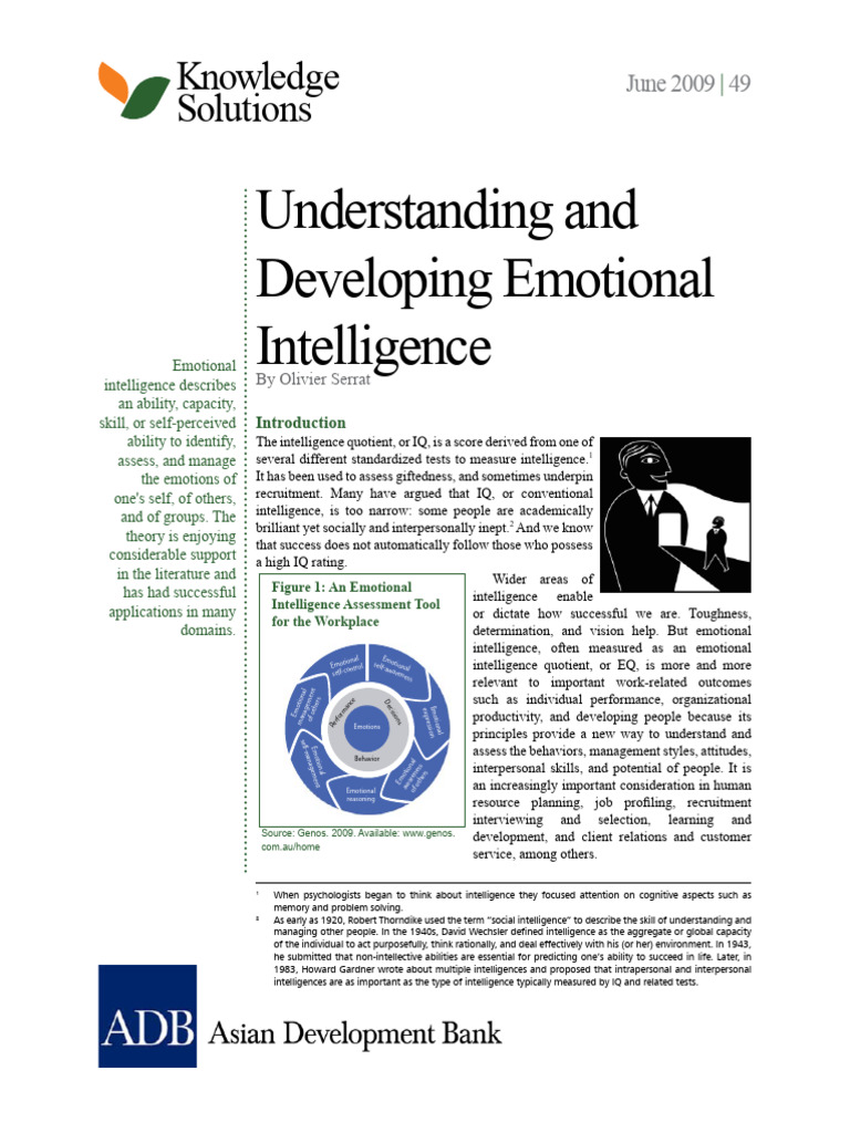 Understanding Developing Emotional Intelligence | PDF | Intelligence ...
