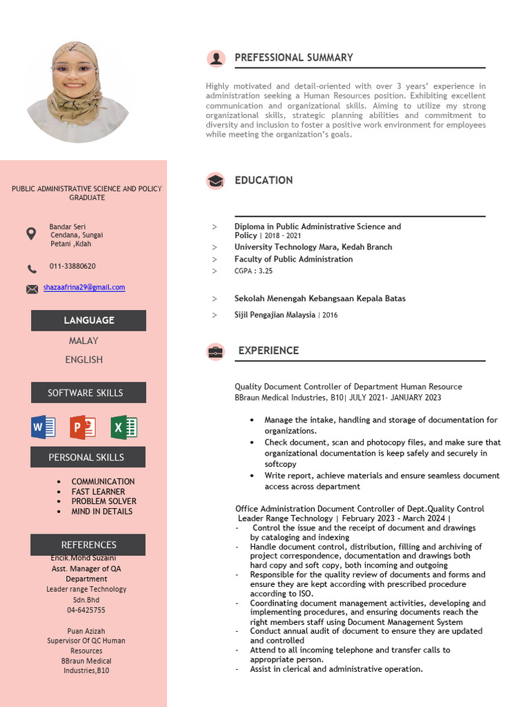 Resume Shaza Nur Afrina | PDF | Business