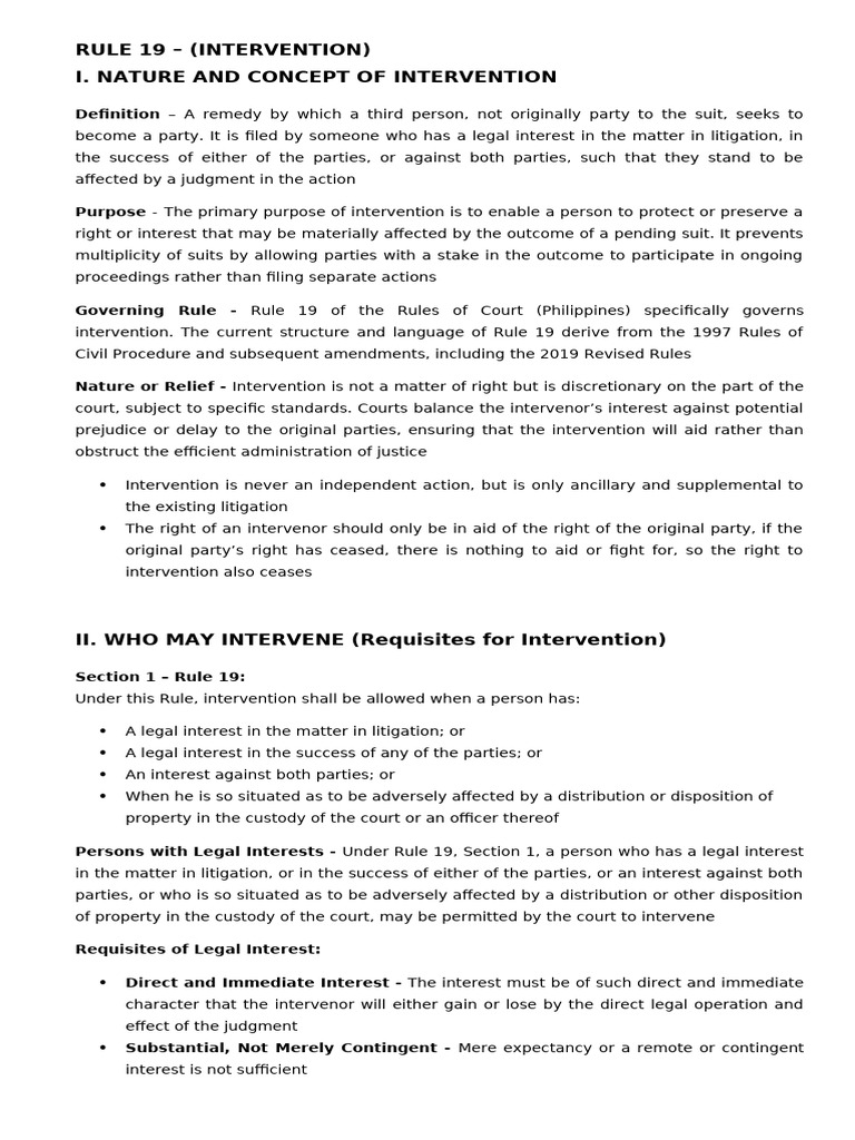 Rule 19 - Intervention (Group 2) | PDF | Intervention (Law) | Lawsuit
