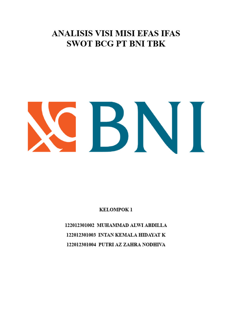 Visi Misi Efas Ifas Swot BCG Bni | PDF