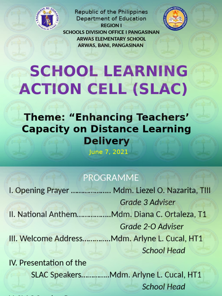 School Based Learning Action Cell Slac | PDF