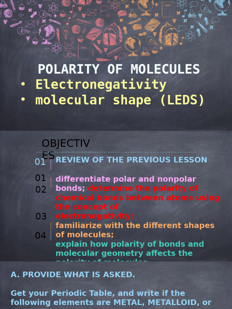 Lecture 6-Physical Science - Polarity of Molecules | PDF | Chemical ...