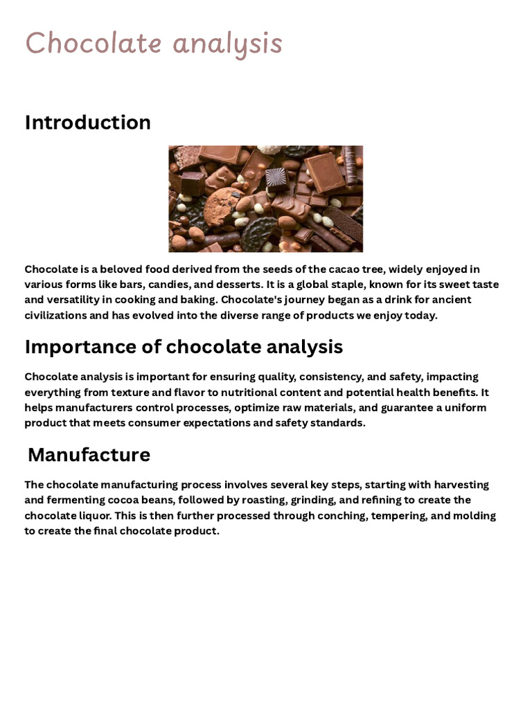 Chocolate Analysis - 20250513 - 124505 - 0000 | PDF | Chocolate | Cocoa Bean