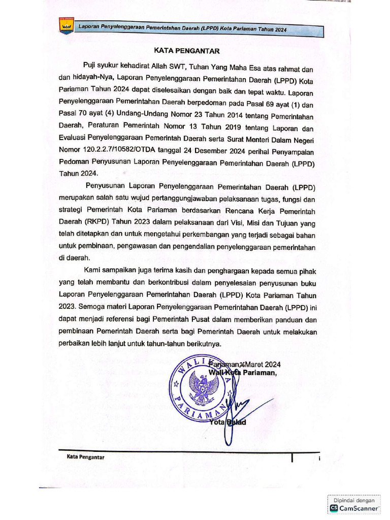 Kata Pengantar LPPD 2024_compressed | PDF