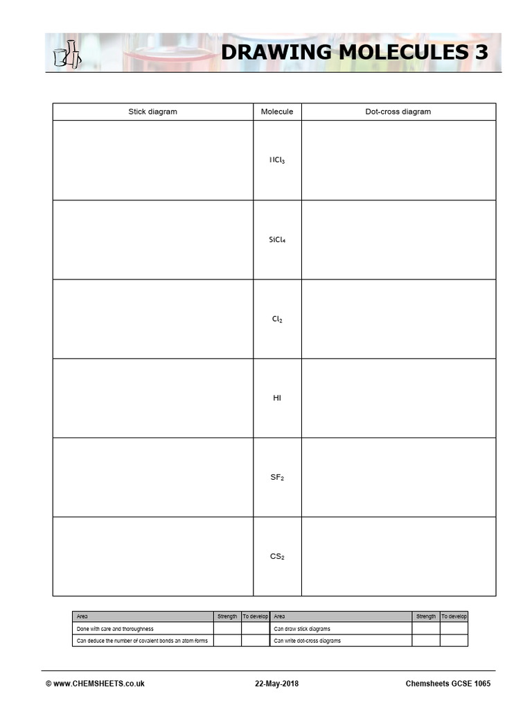 Chemsheets GCSE 1065 Drawing Molecules 3 | PDF