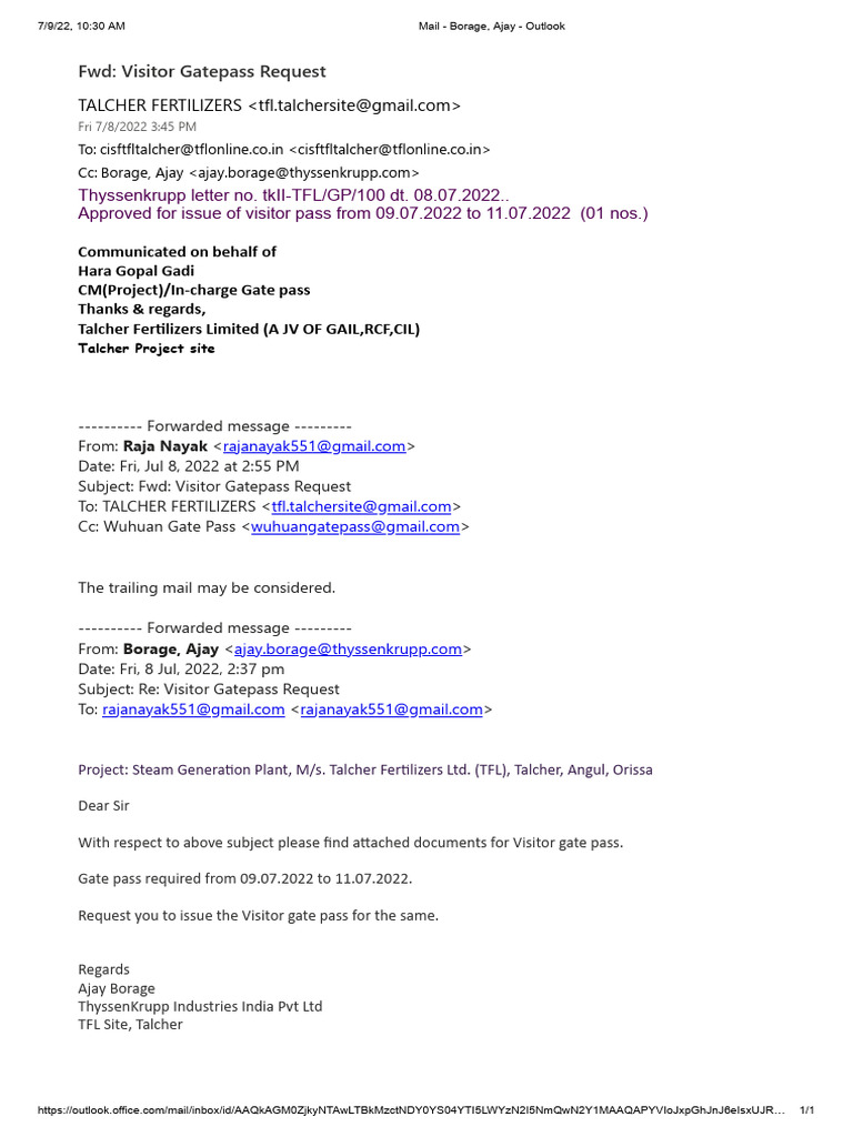 Visitor Gatepass Shilpa | PDF