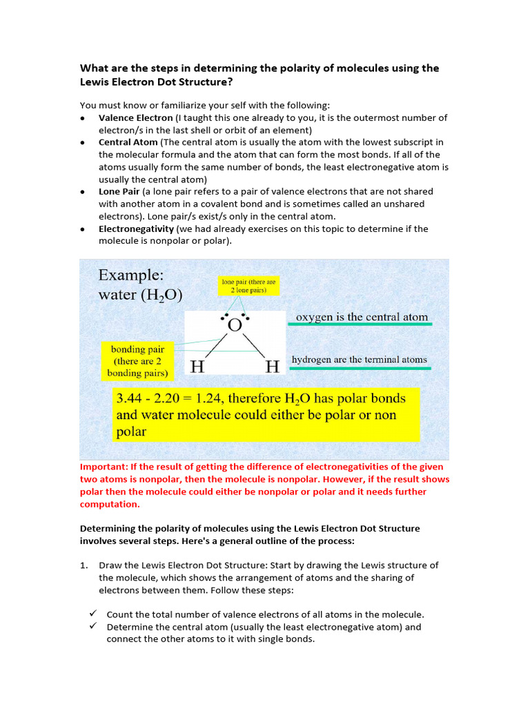 Polarity of Molecule-LEDS | PDF | Chemical Polarity | Chemical Bond