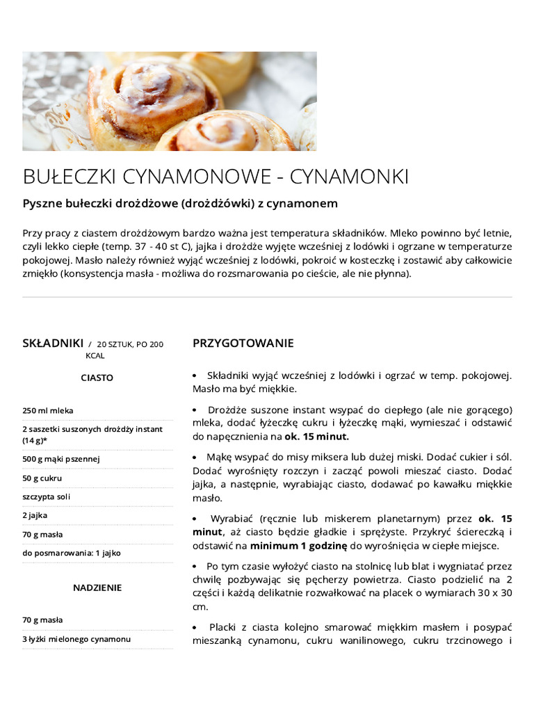 Bułeczki Cynamonowe - Cynamonki - Kwestia Smaku | PDF