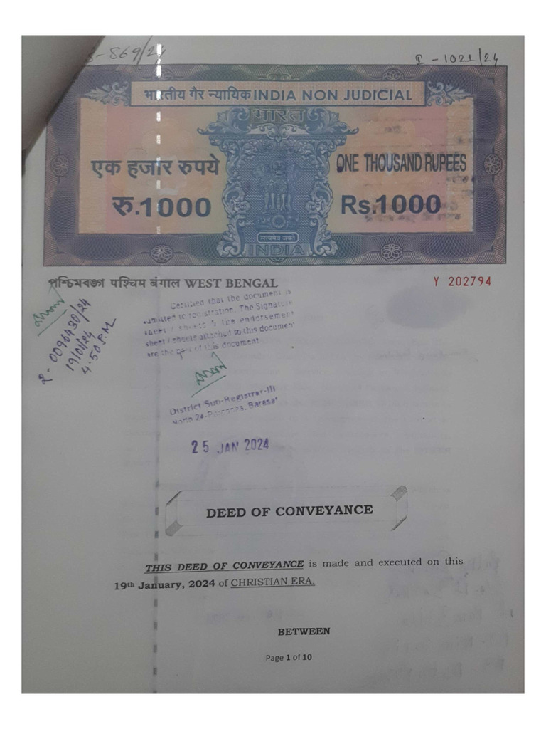 Manindra Deed No 1021 | PDF