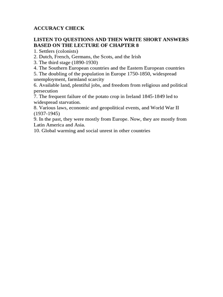 Listening Exercise - Chapter 8 - NguyenTriNhan | PDF