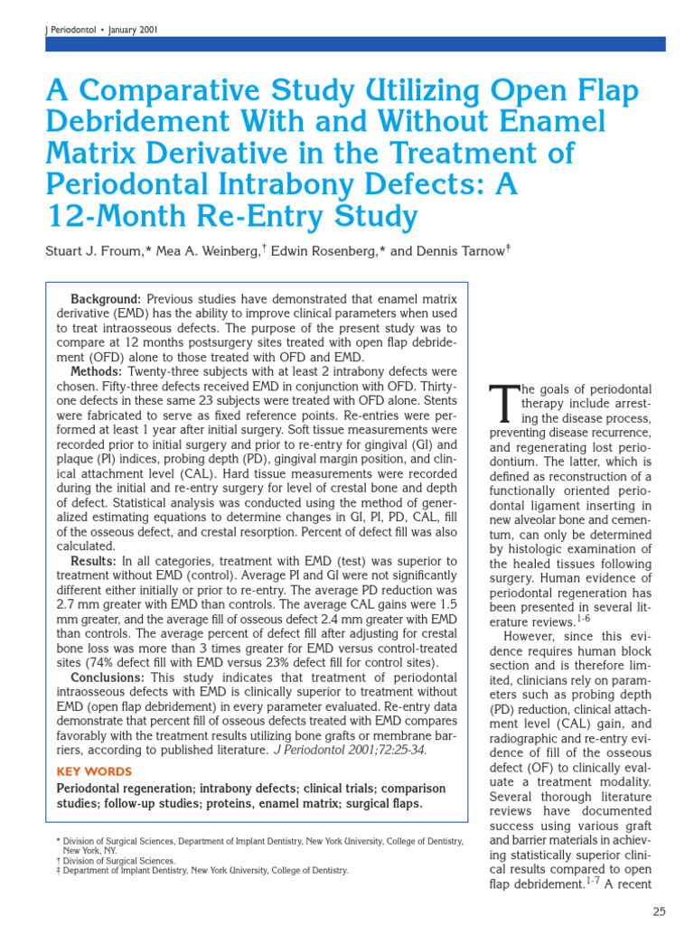 Journal of Periodontology - 2001 - Froum - A Comparative Study ...