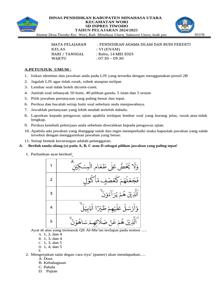 Soal Pai Fix | PDF