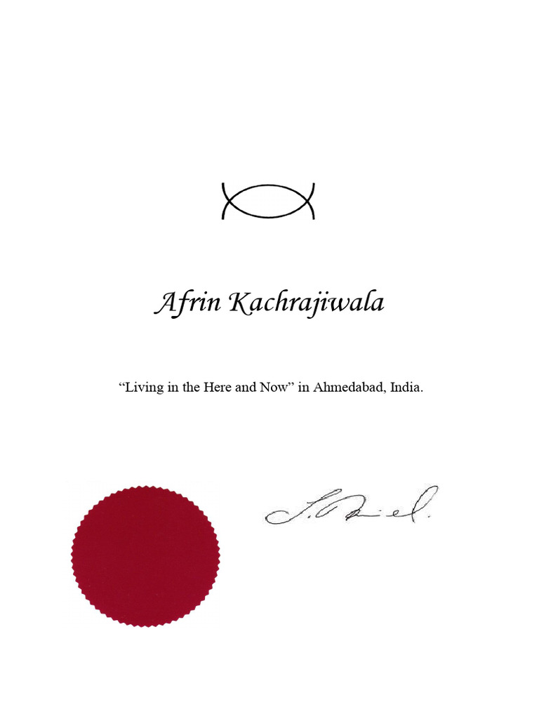 Certificate Afrin Kachrajiwala | PDF