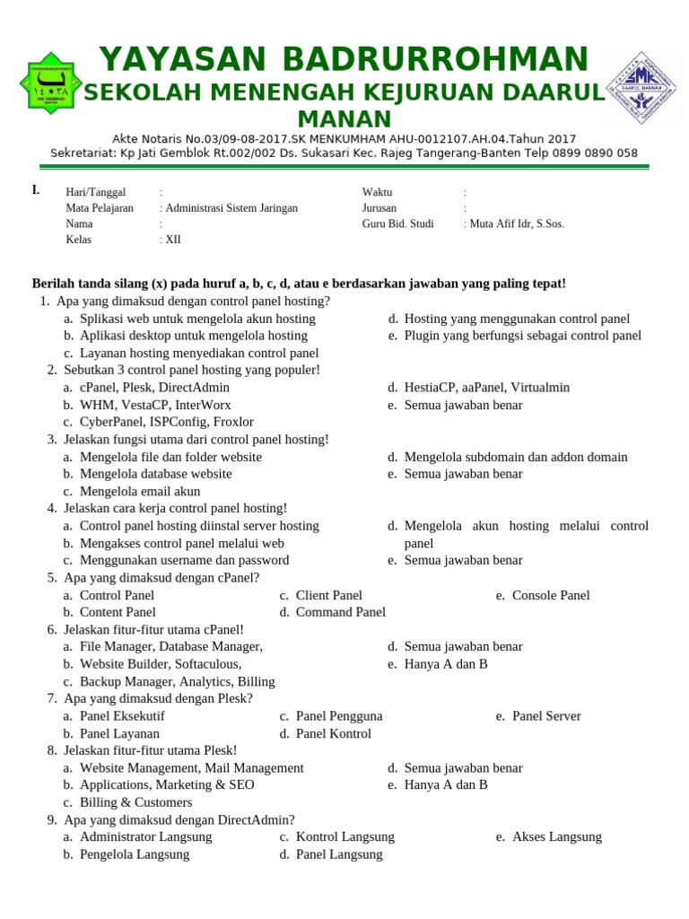 PTS - ASJ Kelas XII | PDF