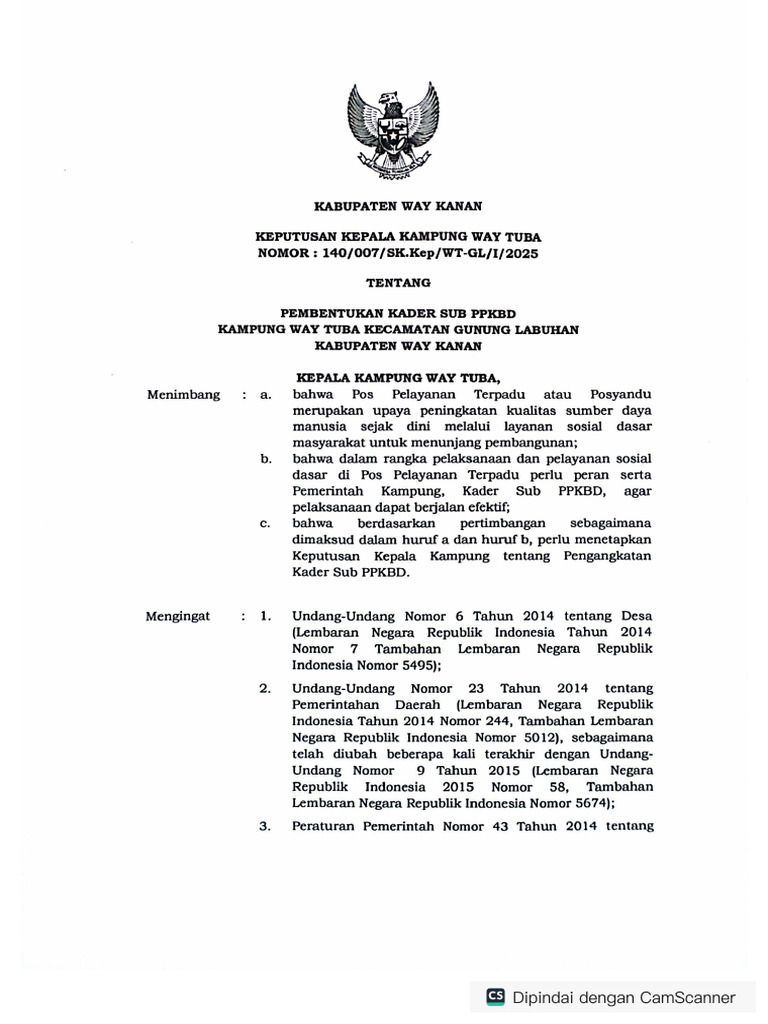 Kader Sub PPKBD | PDF