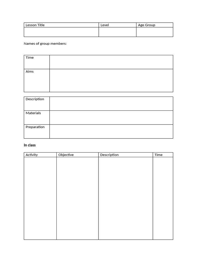 Lesson Plan Template 2 | PDF