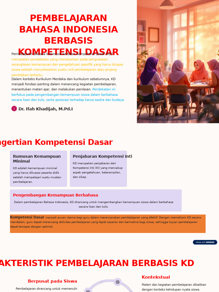 Pembelajaran Bahasa Indonesia Berbasis Kompetensi Dasar | PDF