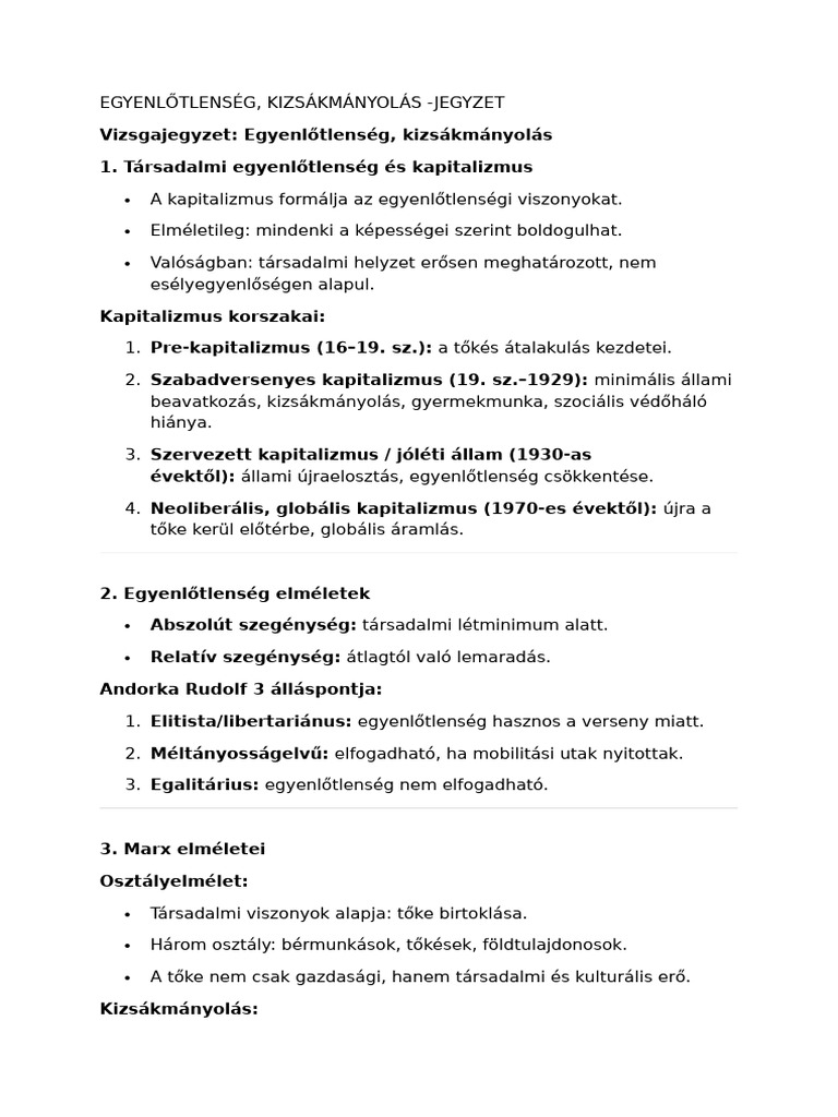 Egyenlőtlenség Jegyzet | PDF