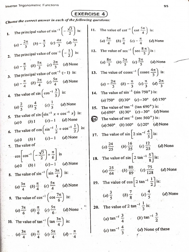 Inverse Trigonometric Function PDF | PDF