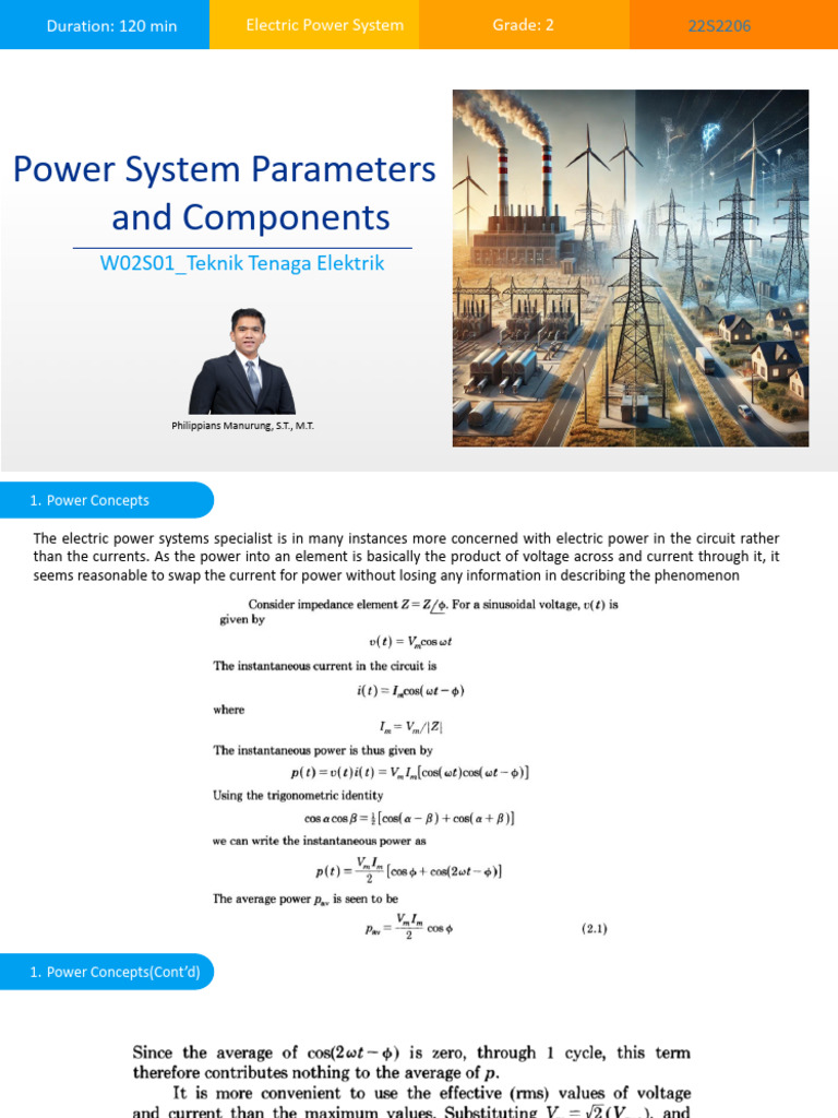 W02S01 Power Systems Parameter | PDF | Ac Power | Electrical Engineering