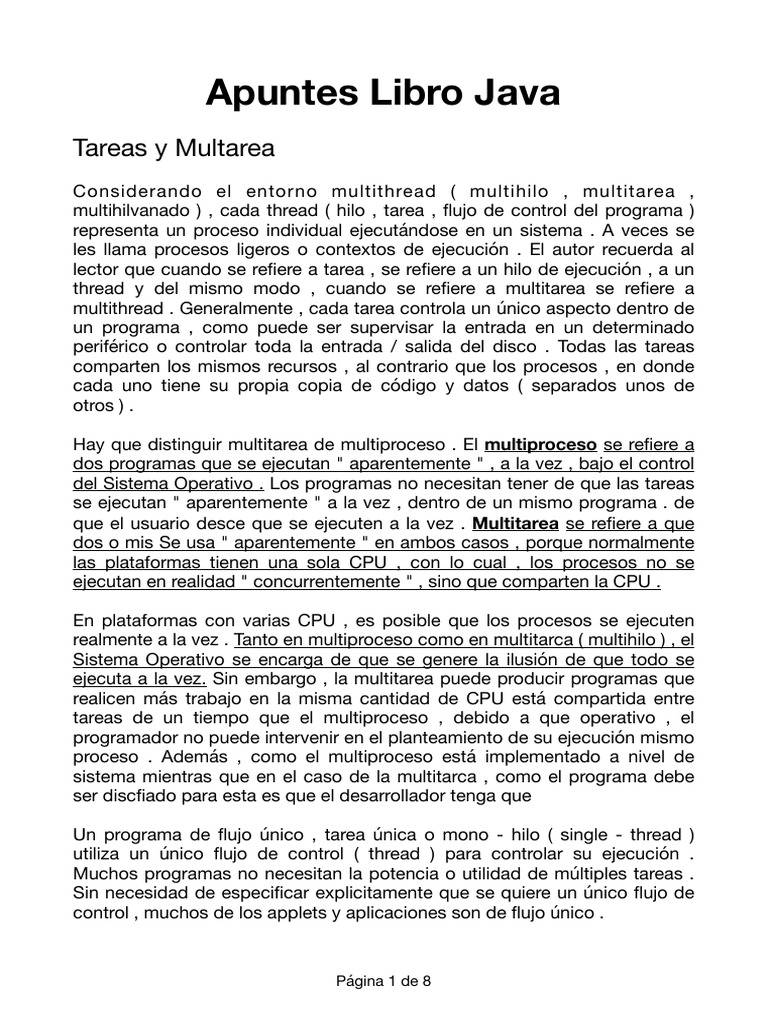 APUNTES LIBRO JAVA | PDF | Hilo (Computación) | Servidor web