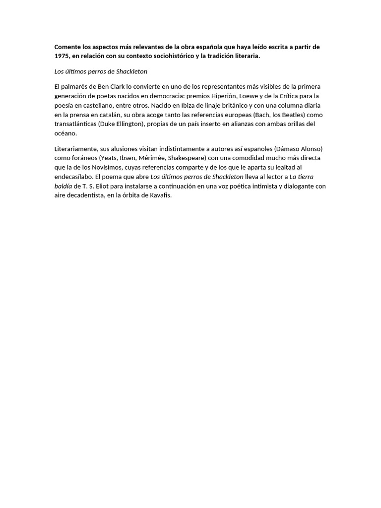 valoraciÃ³n Ben Clark | PDF