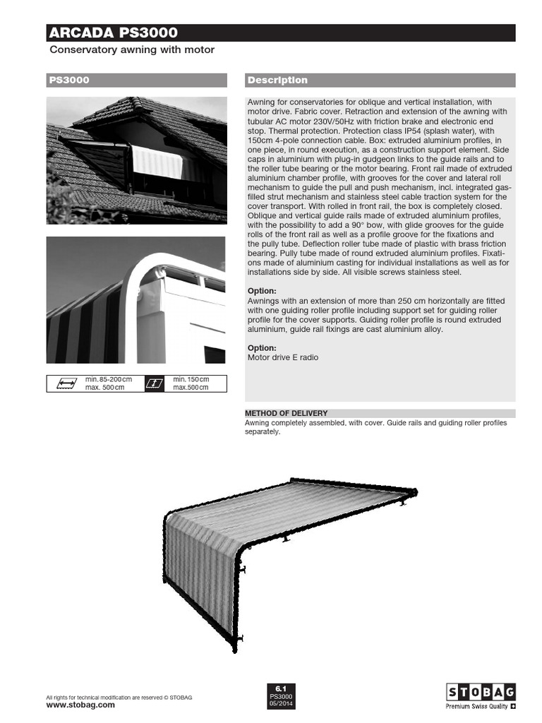 Stobag Ptk-En Arcada-Ps3000 | PDF | Extrusion | Mechanical Engineering