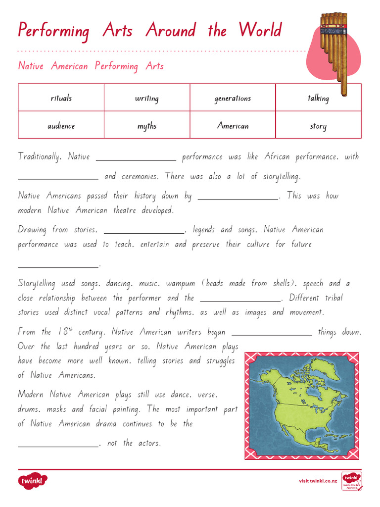 NZ A 1626563634 Performing Arts Around The World Cloze Sheets Americas ...
