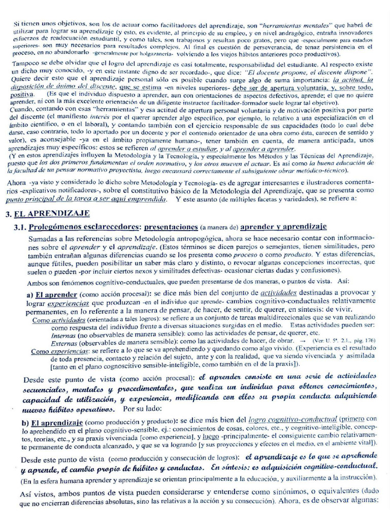 El aprendizaje- Aranda Prette | PDF