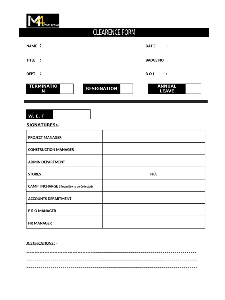 Clearence Form | PDF