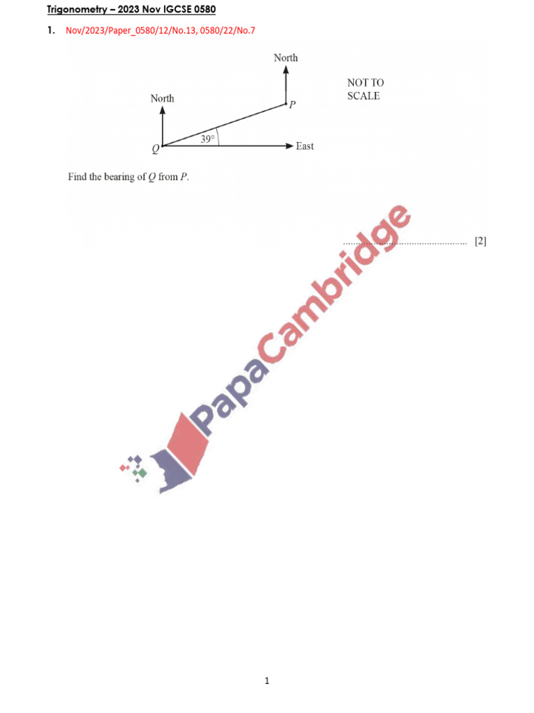 2023N-Trigonometry-IGCSE-0580-Math | PDF