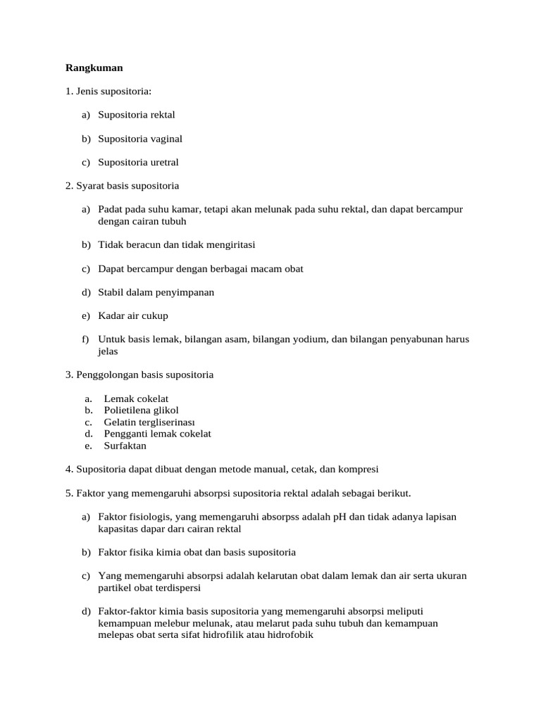 Basis dan Pembuatan Supositoria | PDF