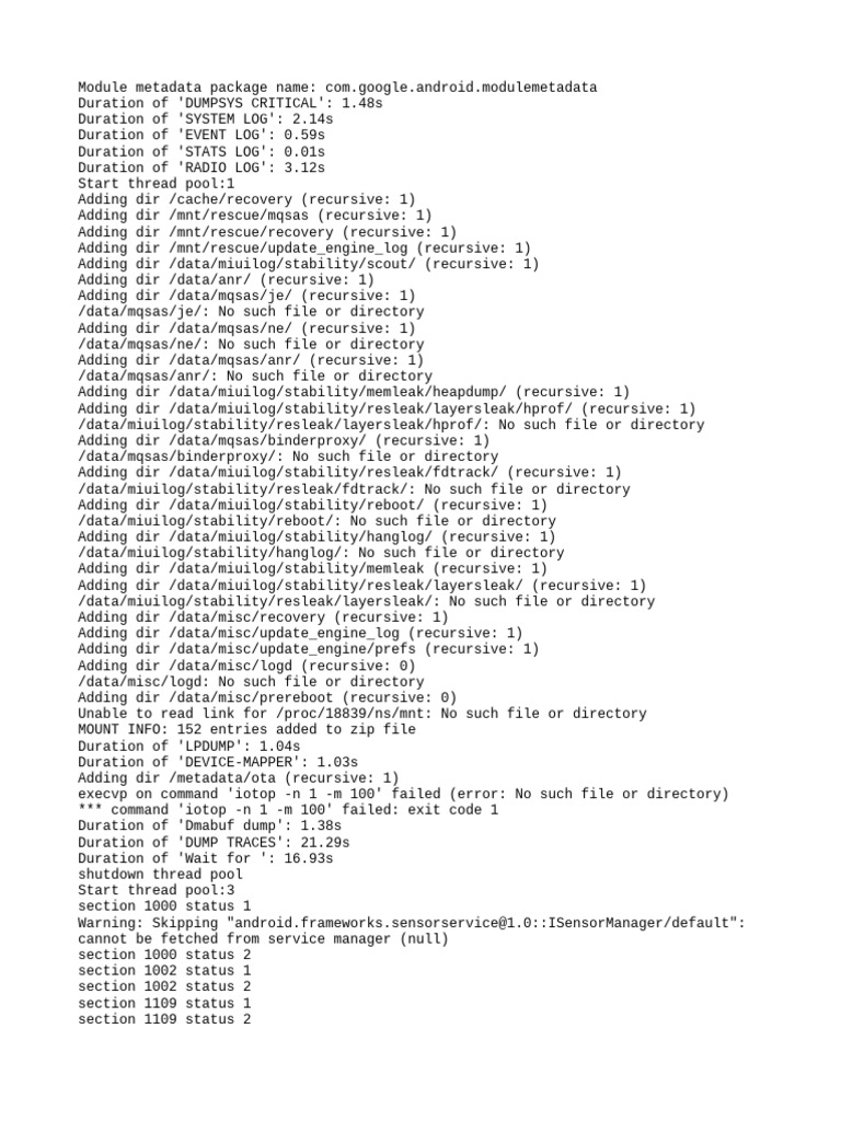 Bugreport Duchamp - Global UP1A.230905.011 2024 12 12 12 59 13 Dumpstate - Log 22732 | PDF | Zip ...