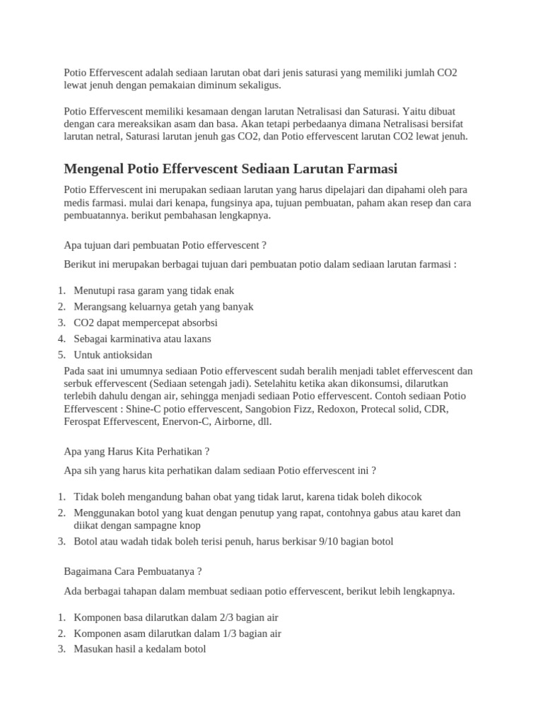 Potio Effervescent | PDF