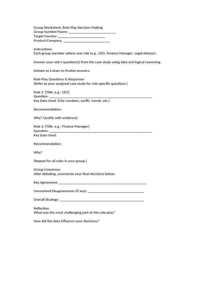 Group Worksheet | PDF