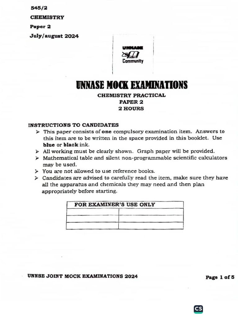 UNNASE UCE CHEM 2 2024 | PDF
