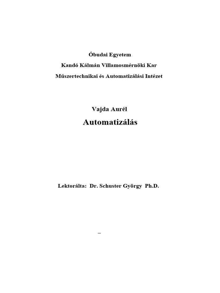 Automatizálás - Vajda Aurél | PDF