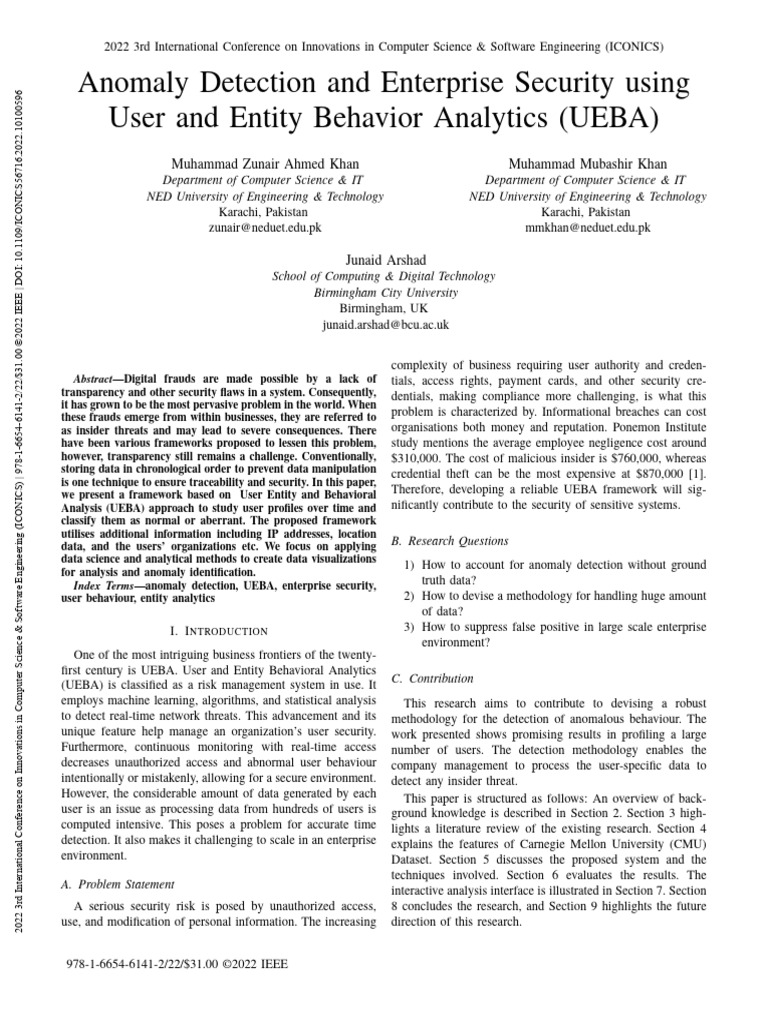 Anomaly Detection and Enterprise Security Using User and Entity | PDF ...