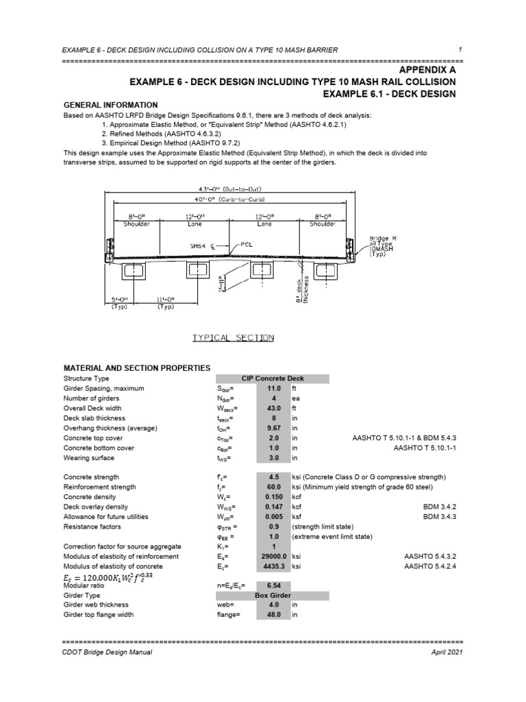 Deck Overhang Design Example | PDF | Strength Of Materials | Concrete