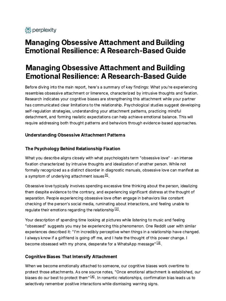Level-2 - Managing Obsessive Attachment and Building Emotion | PDF ...