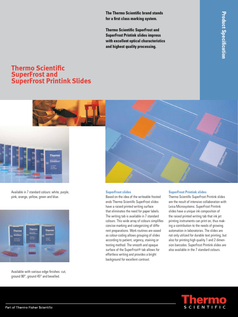 Thermo Scientific SuperFrost Slides Overview | PDF | Glasses | Materials