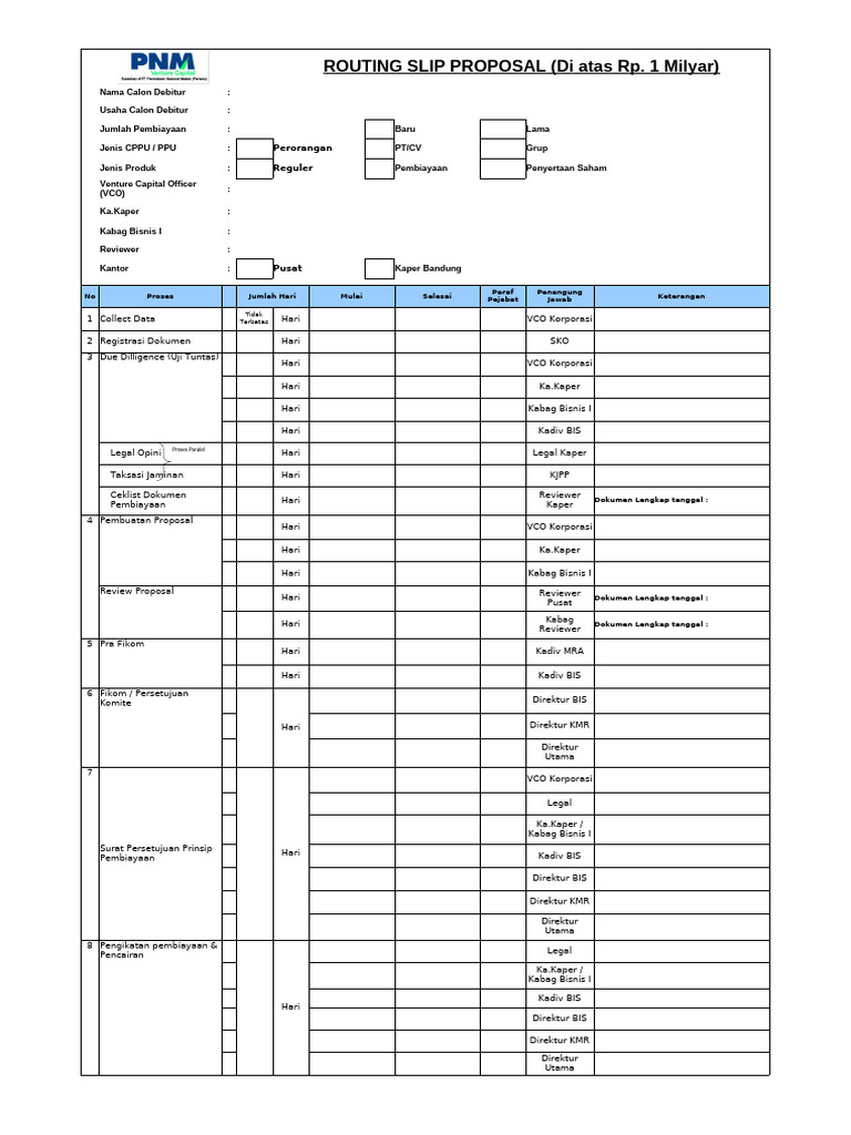 Lampiran Memo No. M-024 Routing Slip | PDF