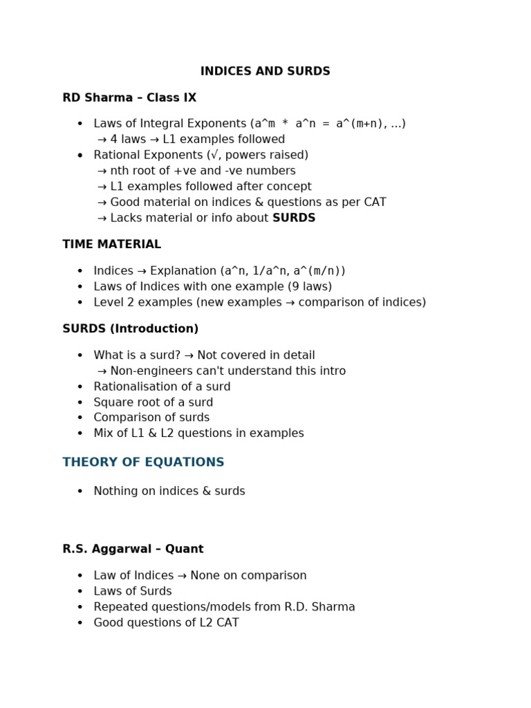 Indices and Surds | PDF