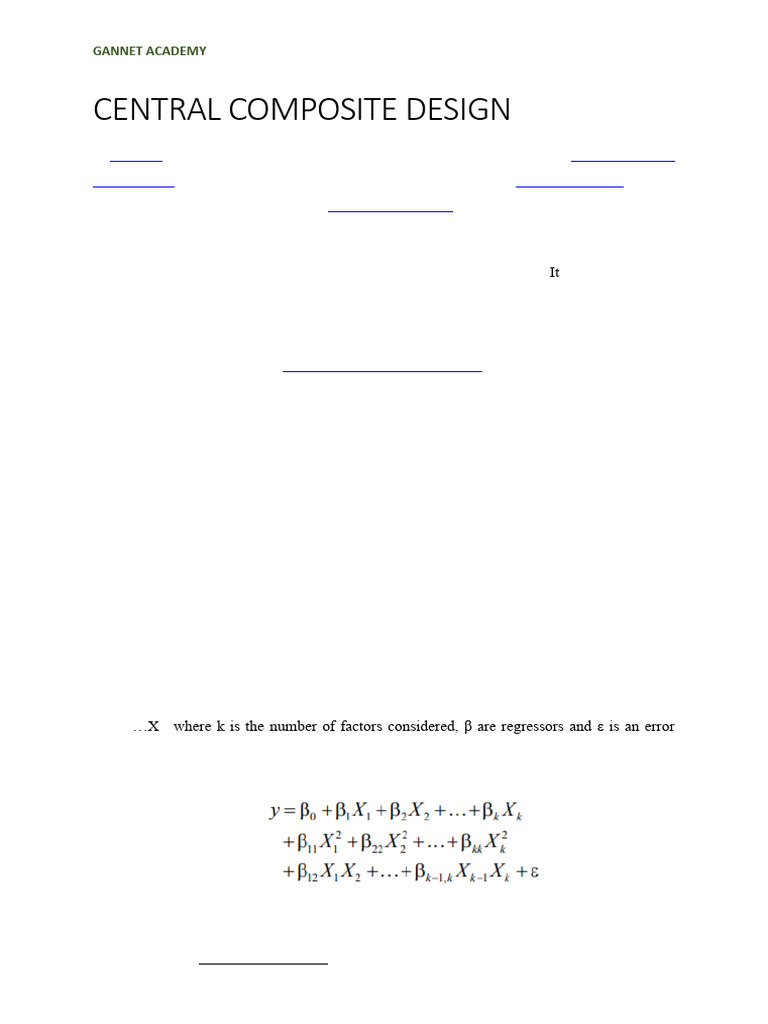 Central Composite Design Overview | PDF | Applied Mathematics