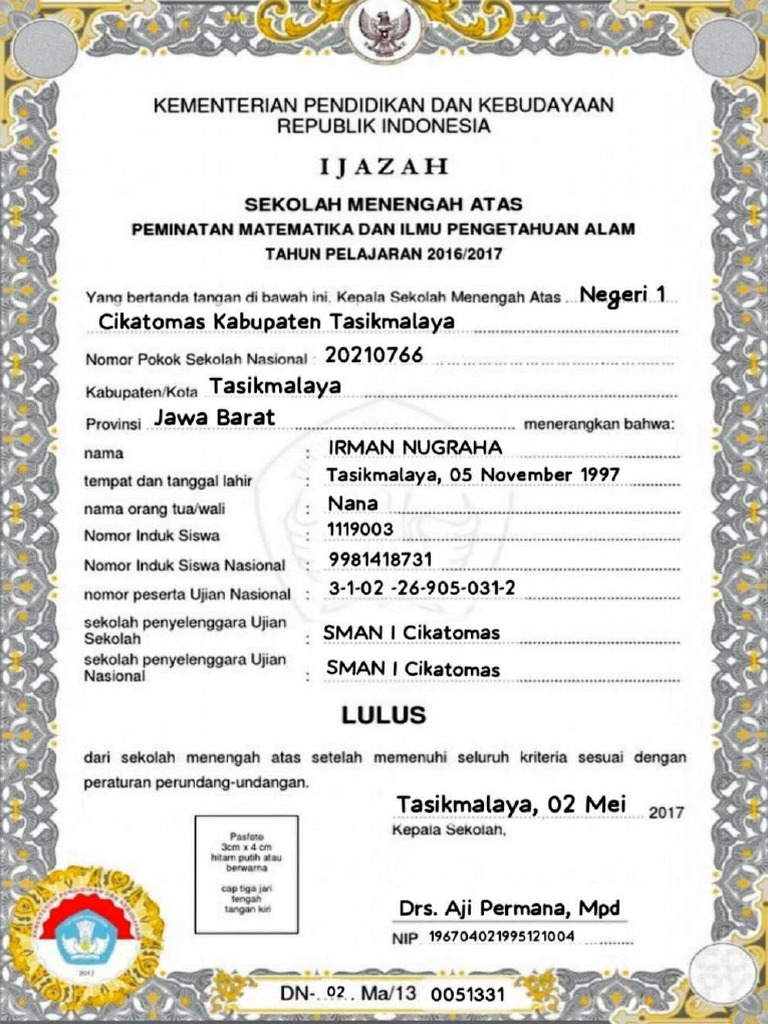 Dokumen Ijazah | PDF
