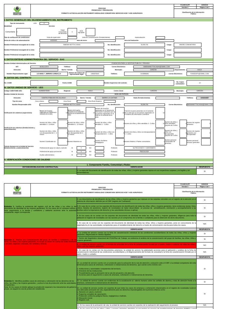Autoevaluacion HCB Los Exploradores | PDF