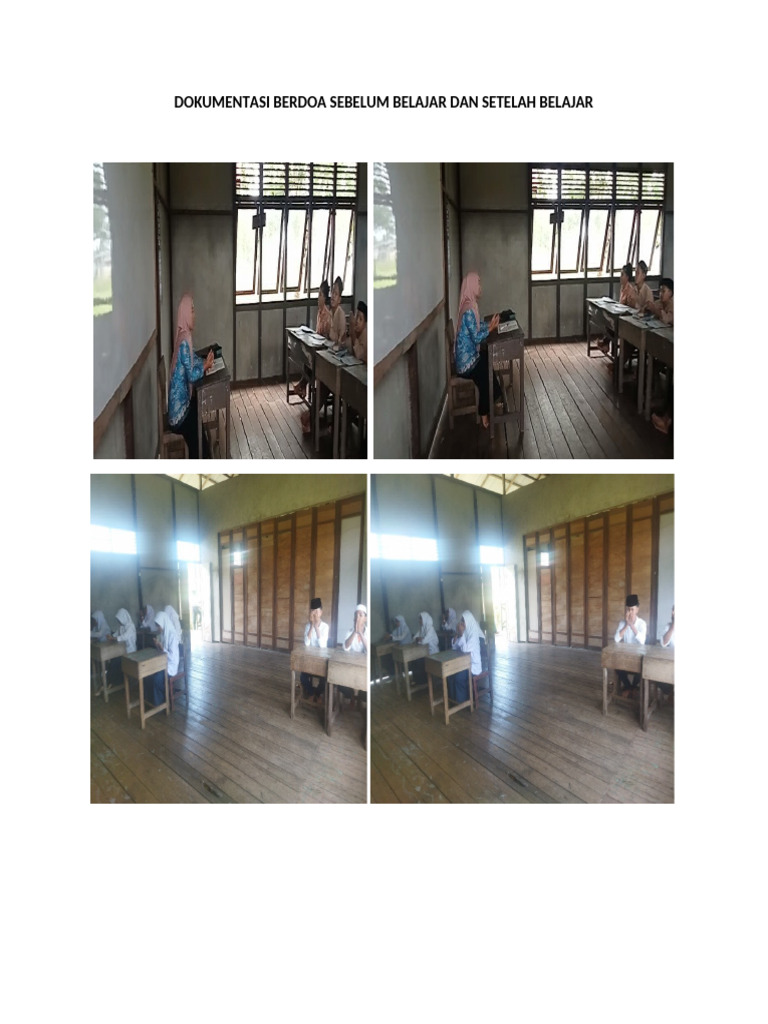 Dokumentasi Berdoa Sebelum Belajar Dan Setelah Belajar | PDF